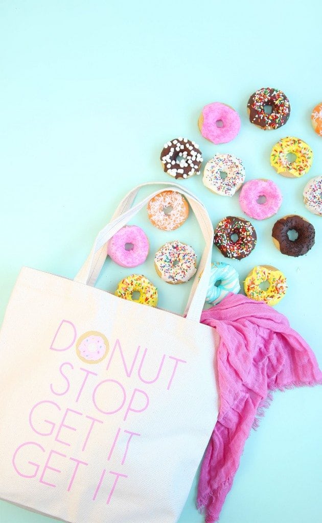 DIY Donut Tote Bag - Damask Love