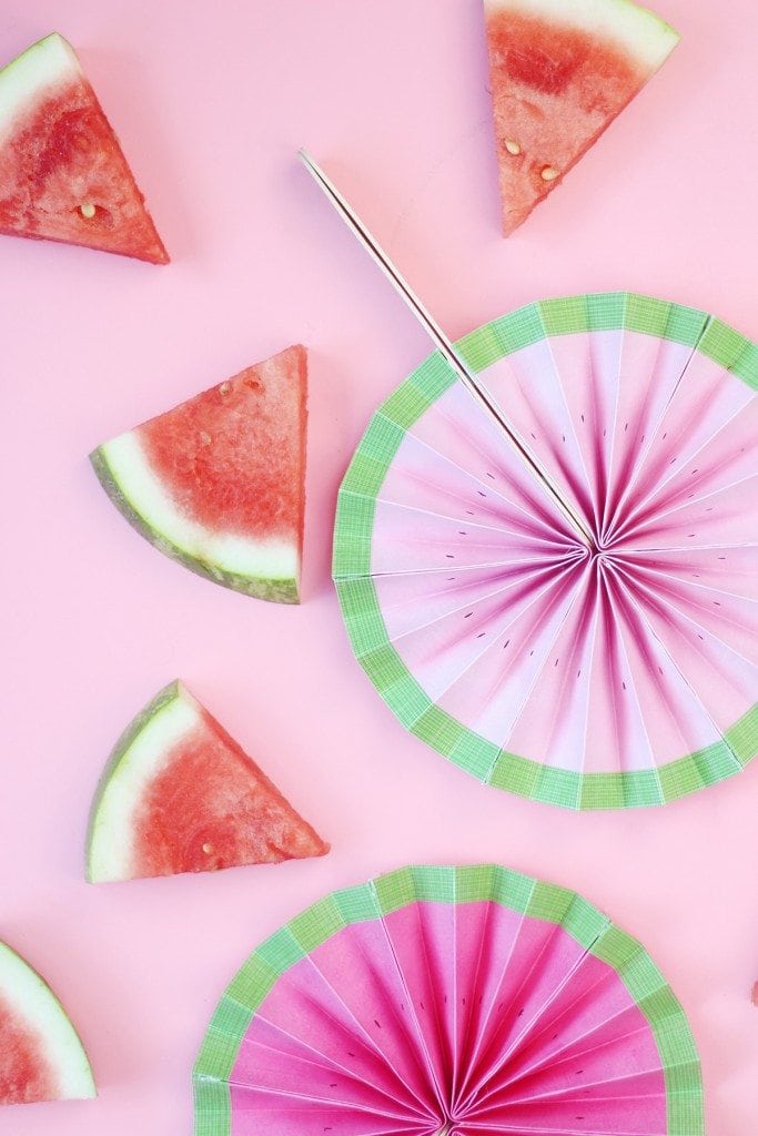 Easy Paper Watermelon Fans - Damask Love