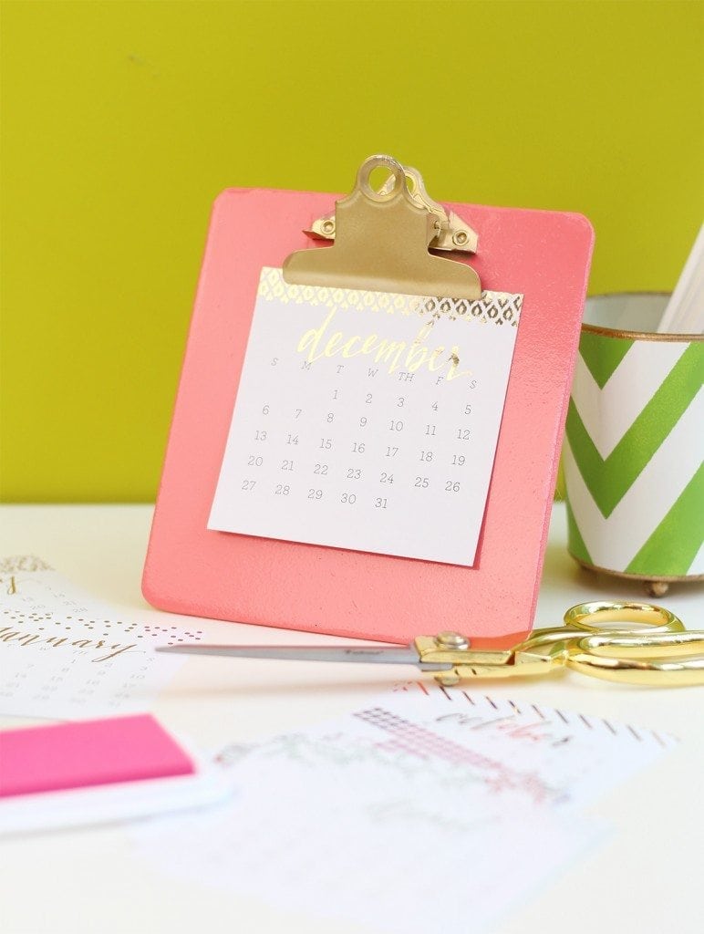 DIY Clipboard Easel Calendar - Damask Love