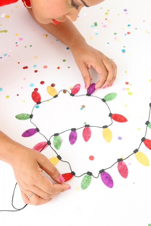 DIY Paper Christmas Light Garland - Damask Love