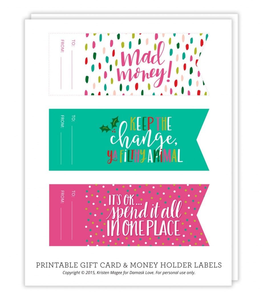 Easy Gift Card Holder + Free Printables - Damask Love