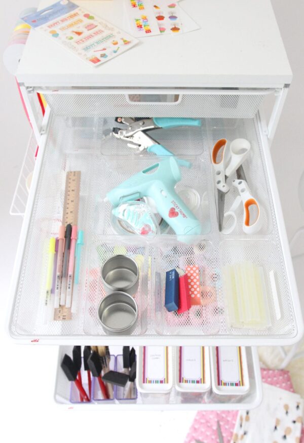 Build an elfa Craft Room Cart - Damask Love