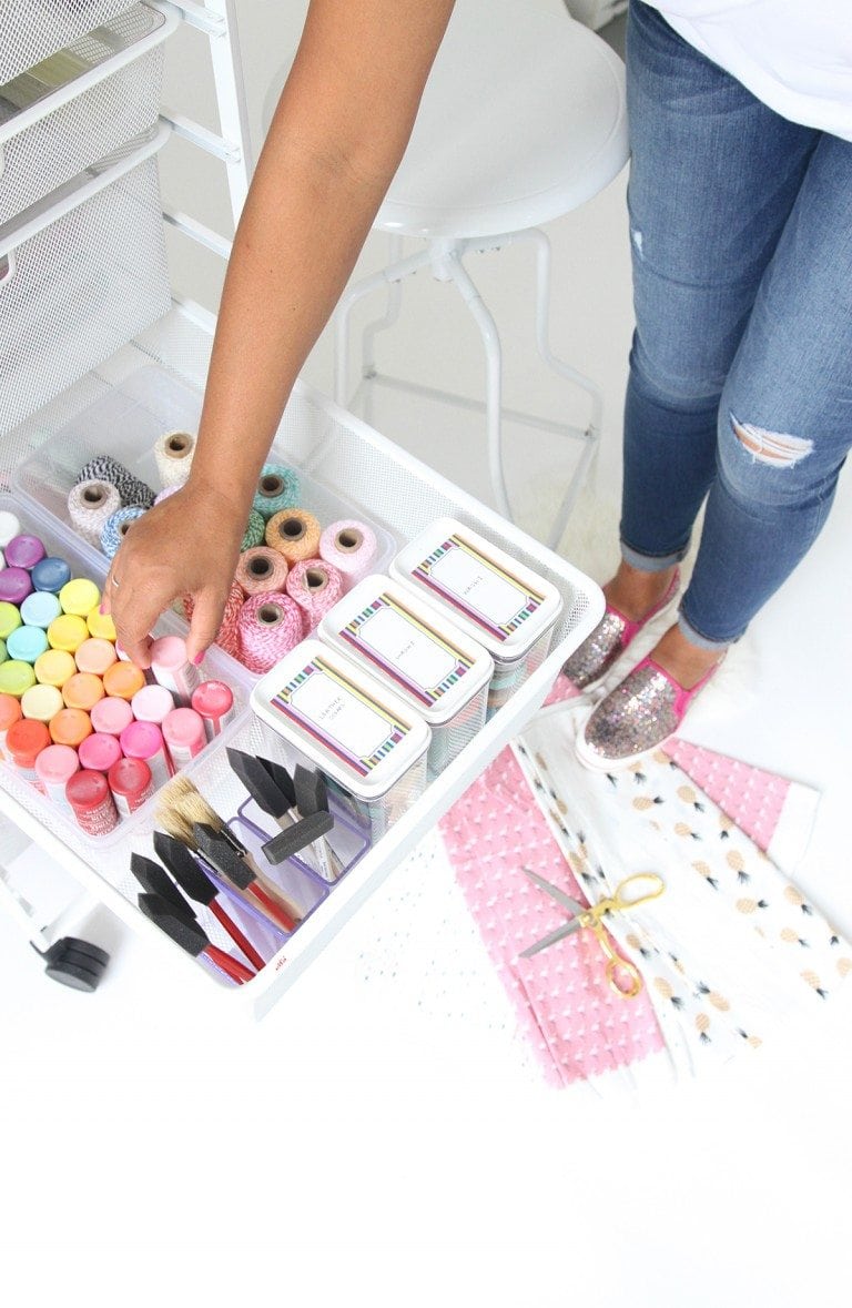 Build an elfa Craft Room Cart - Damask Love