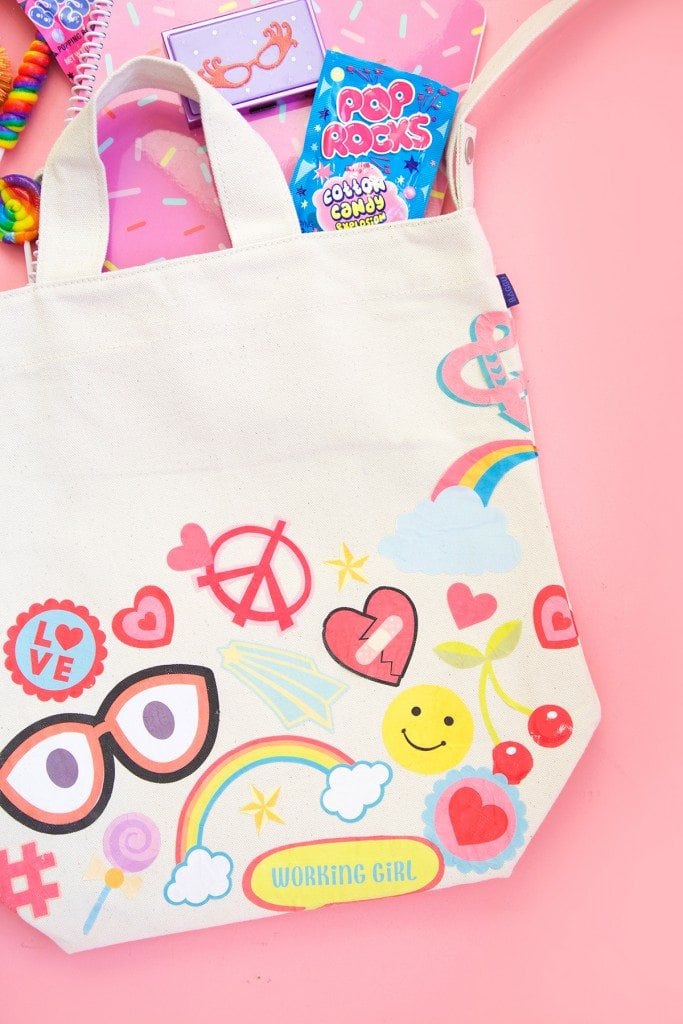 DIY Iron On Flair Tote Bag - Damask Love