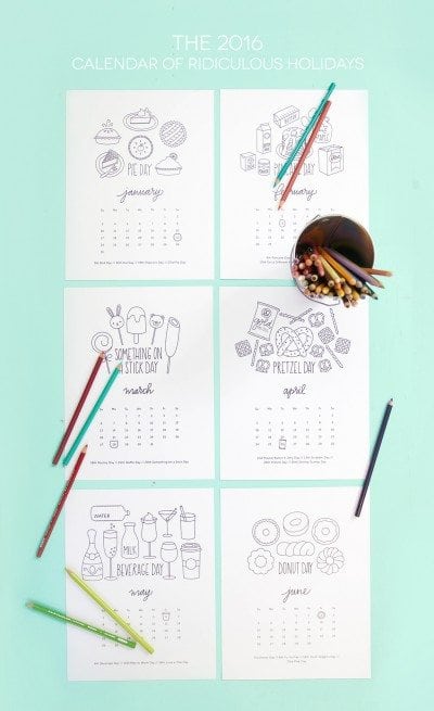 Free Printable Coloring Calendar Pages - Damask Love