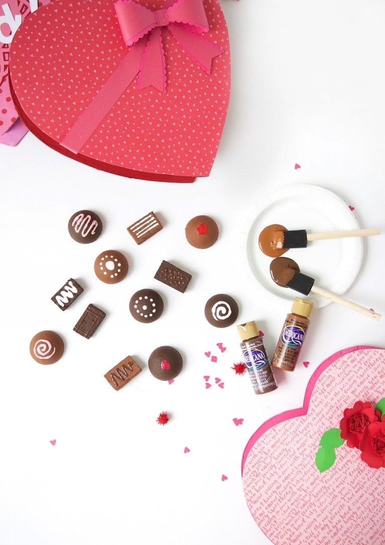 DIY Valentine Box of Faux Chocolates - Damask Love