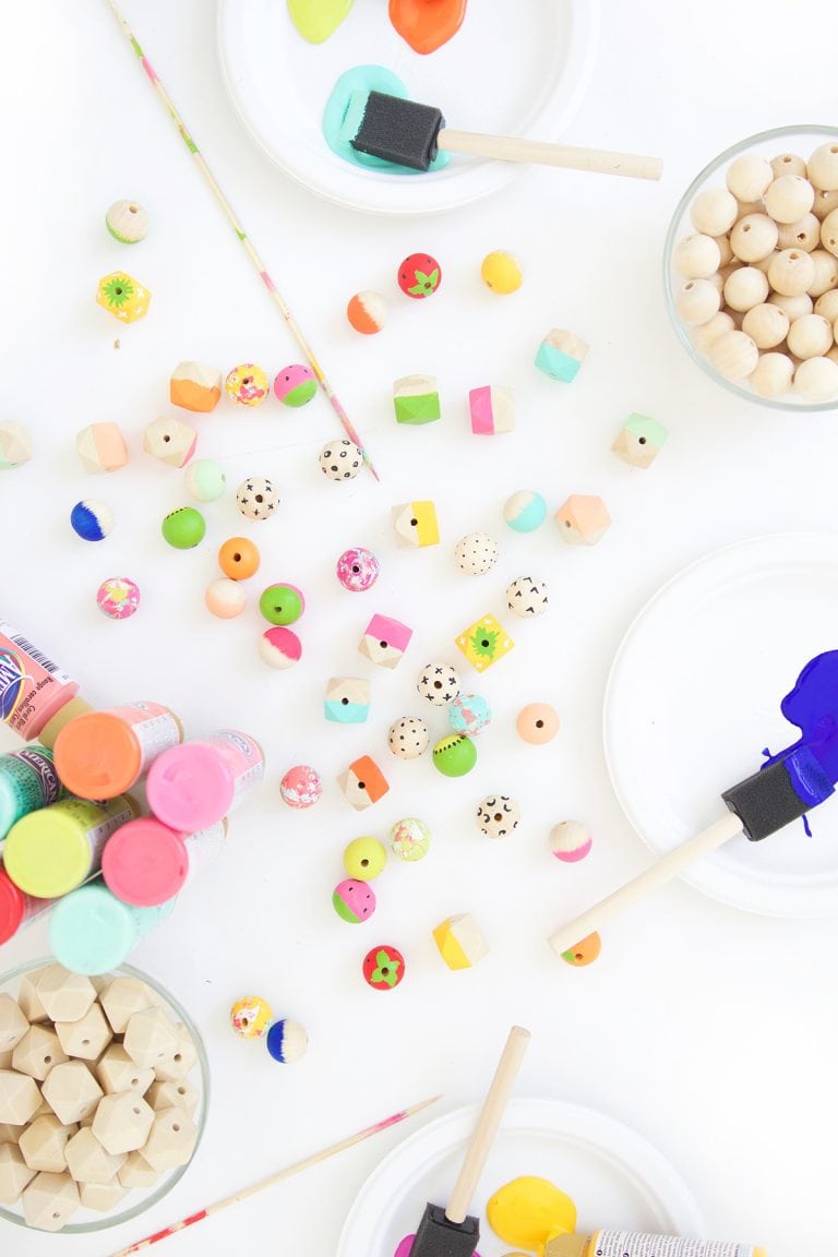 How to Paint Wooden Beads - Damask Love