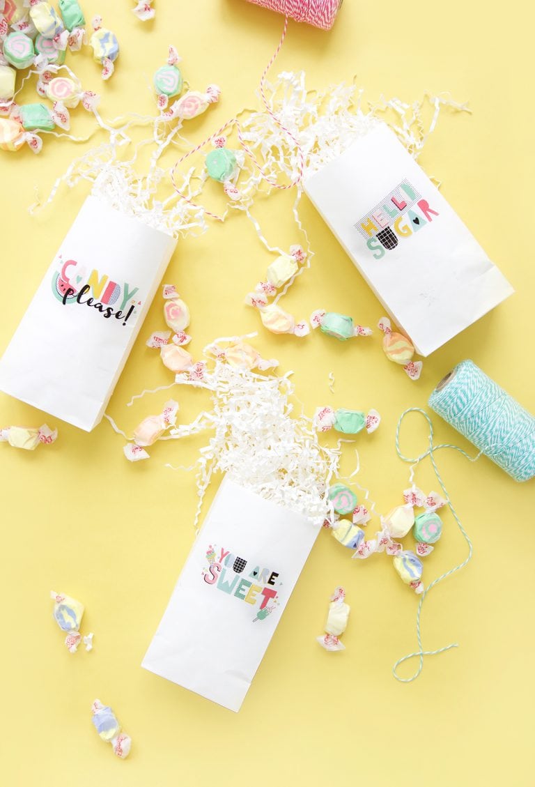 Print Your Own Treat Bags - Damask Love