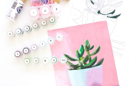 Printable Paint By Number - Damask Love