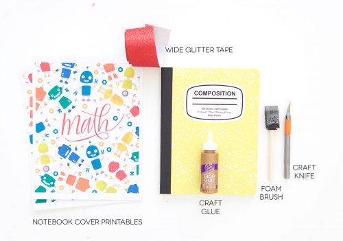 Printable Composition Book Covers - Damask Love