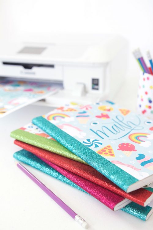 Printable Composition Book Covers - Damask Love