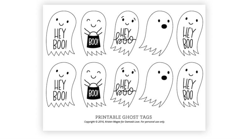 "Hey Boo" Halloween Tag Printables - Damask Love