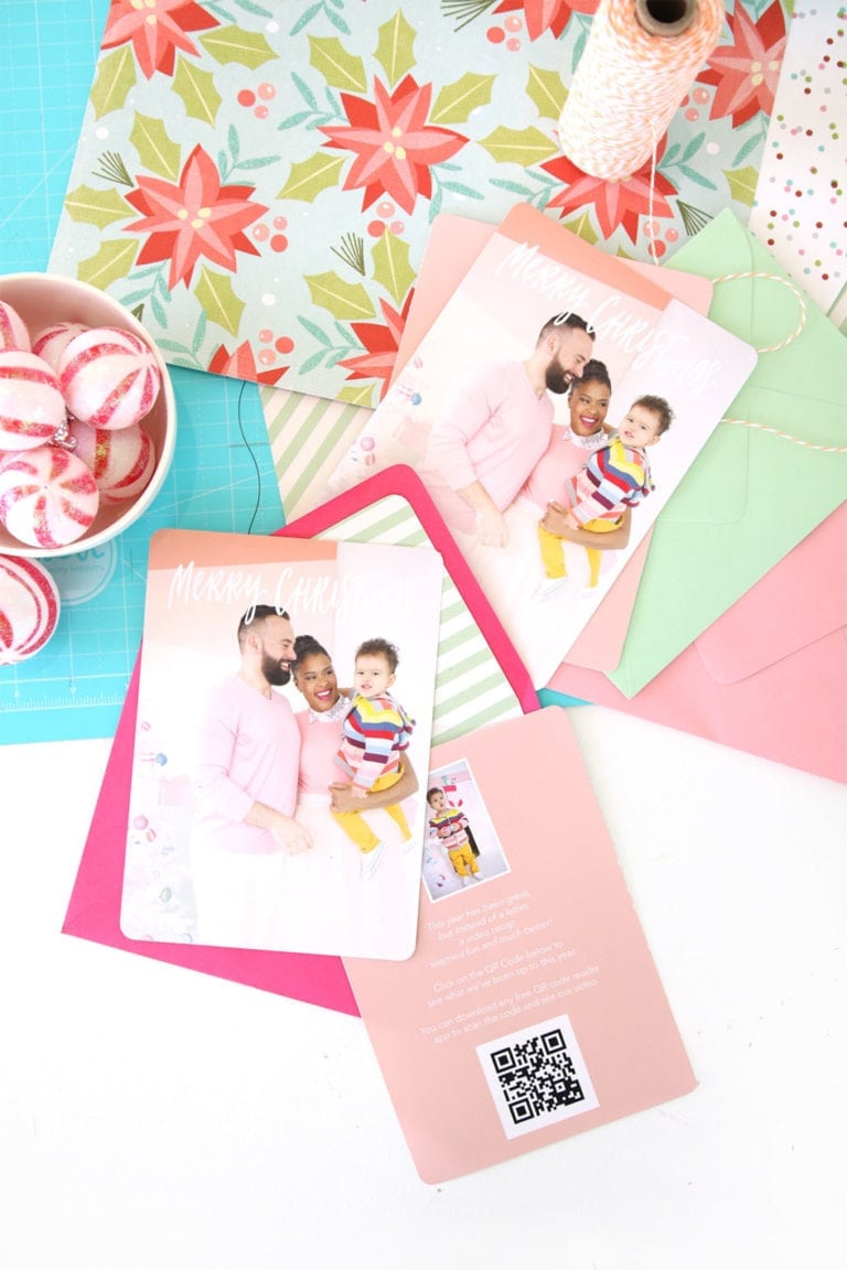 Video Embedded QR Code Holiday Cards + Giveaway - Damask Love