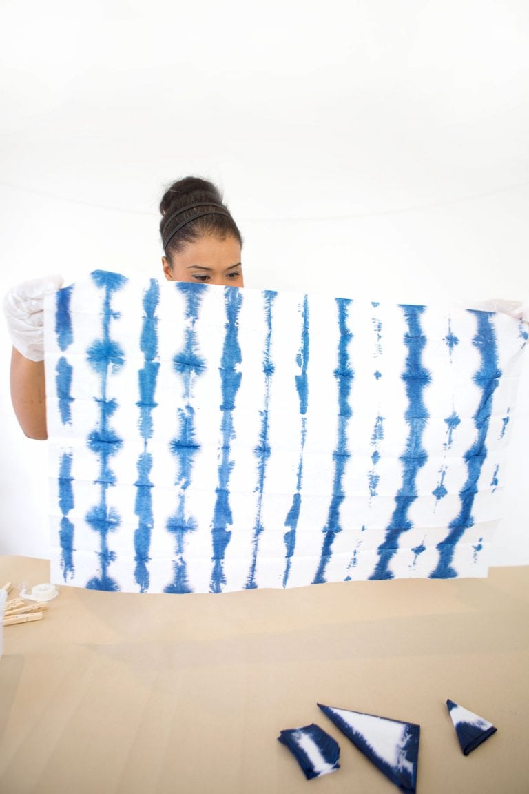 DIY Shibori Tie Dye Wrapping Paper - Damask Love