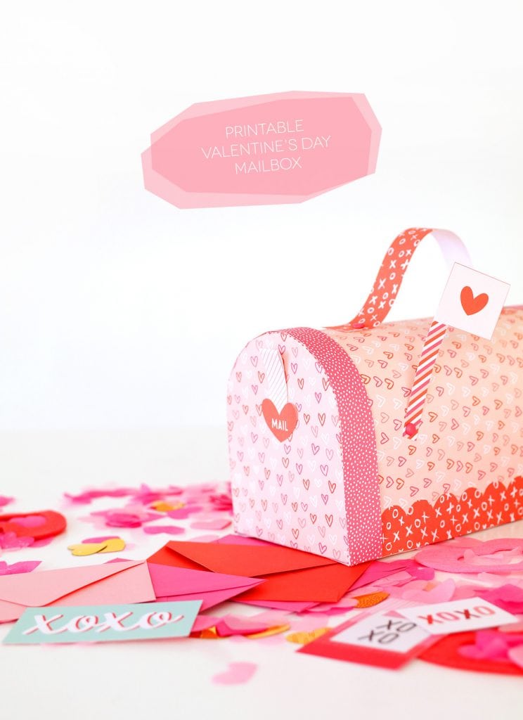 Printable Valentine's Day Mailbox - Damask Love