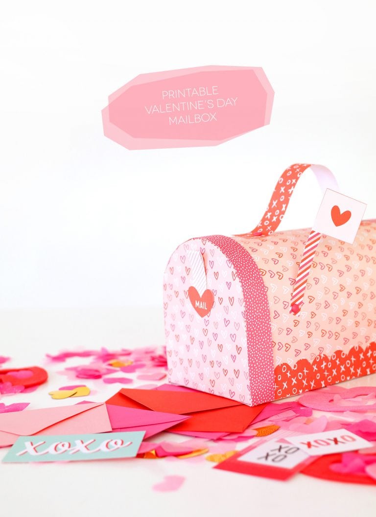 Printable Valentine's Day Mailbox - Damask Love