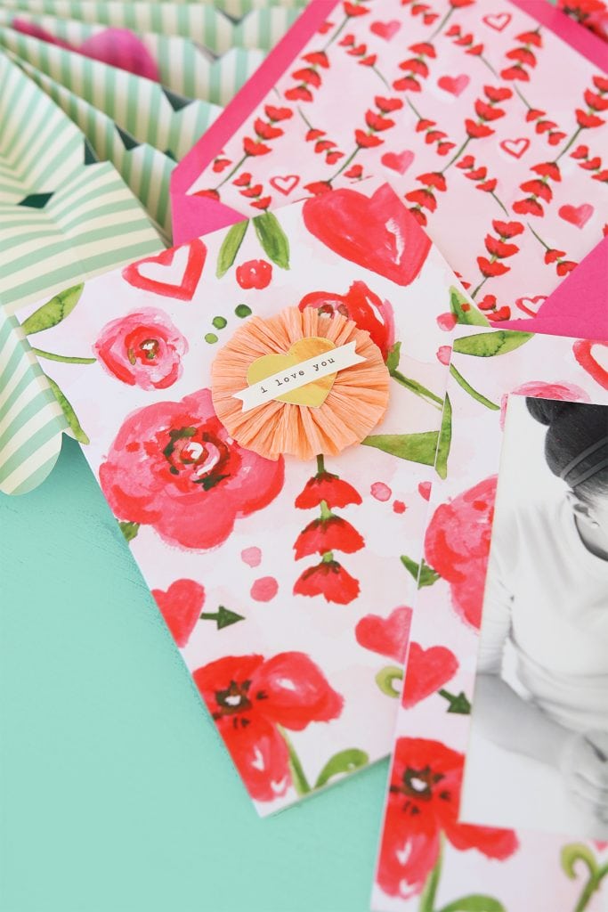 Printable Valentine Card + Liner - Damask Love