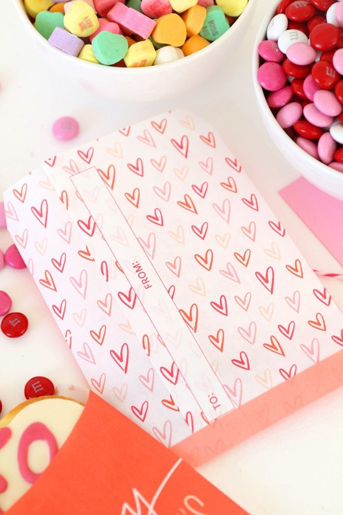 Printable Valentine Freezer Paper Treat Bags - Damask Love