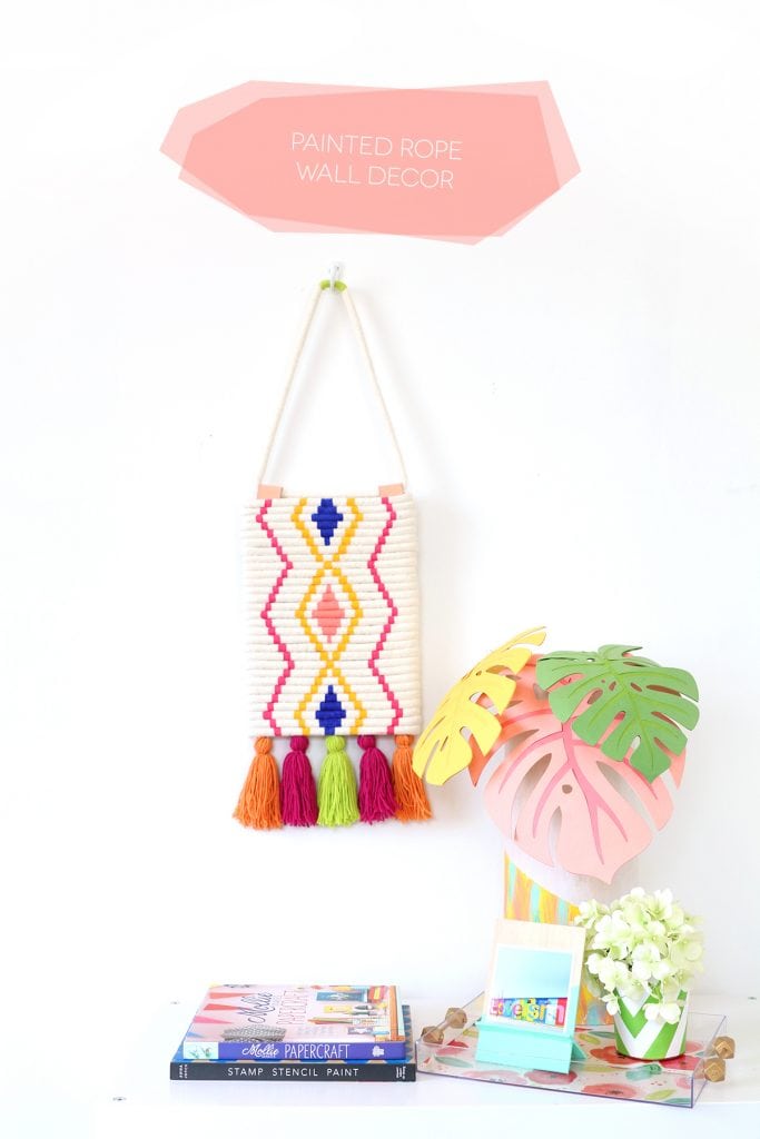 DIY Painted Rope Wall Decor - Damask Love