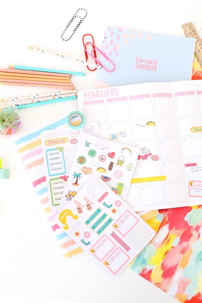 Print Then Cut Planner Stickers - Damask Love