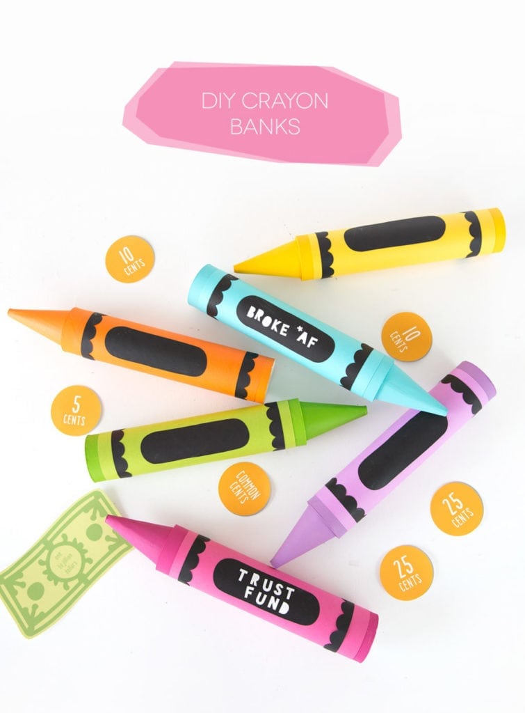 DIY Crayon Mail Tube Bank - Damask Love