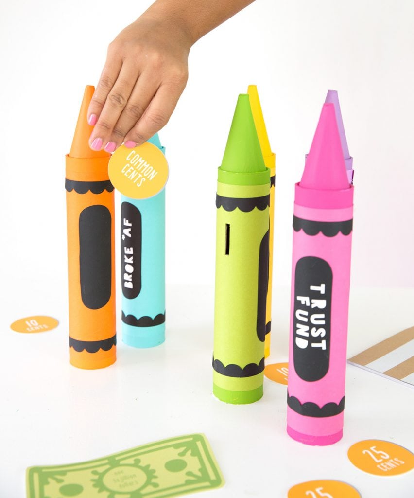 DIY Crayon Mail Tube Bank - Damask Love