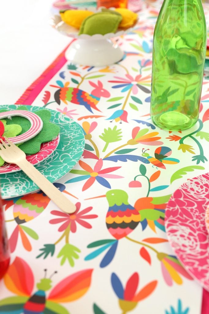 Printable Mexican Otomi Table Runner - Damask Love
