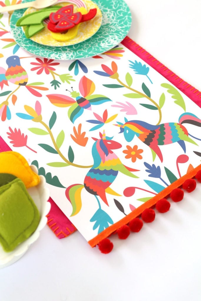 Printable Mexican Otomi Table Runner - Damask Love