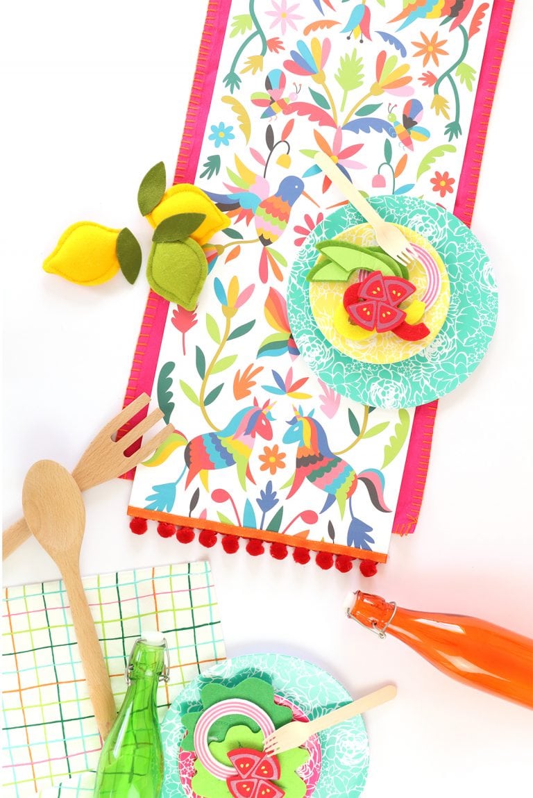 Printable Mexican Otomi Table Runner - Damask Love