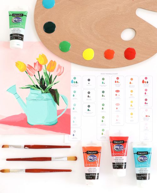 Printable Paint by Number - Damask Love