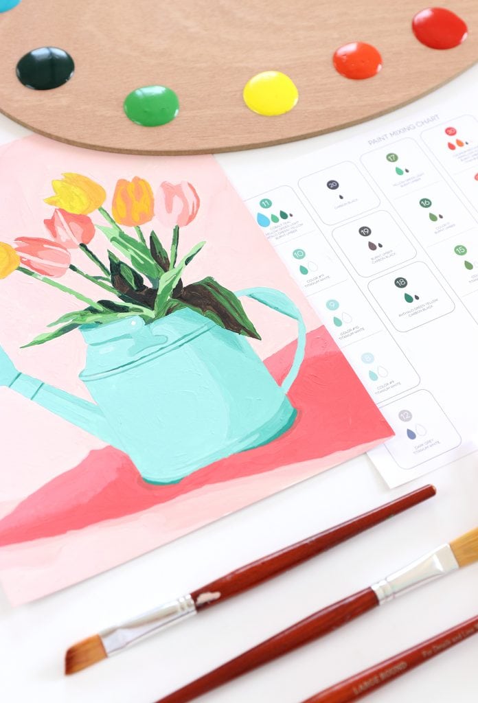 Printable Paint by Number - Damask Love