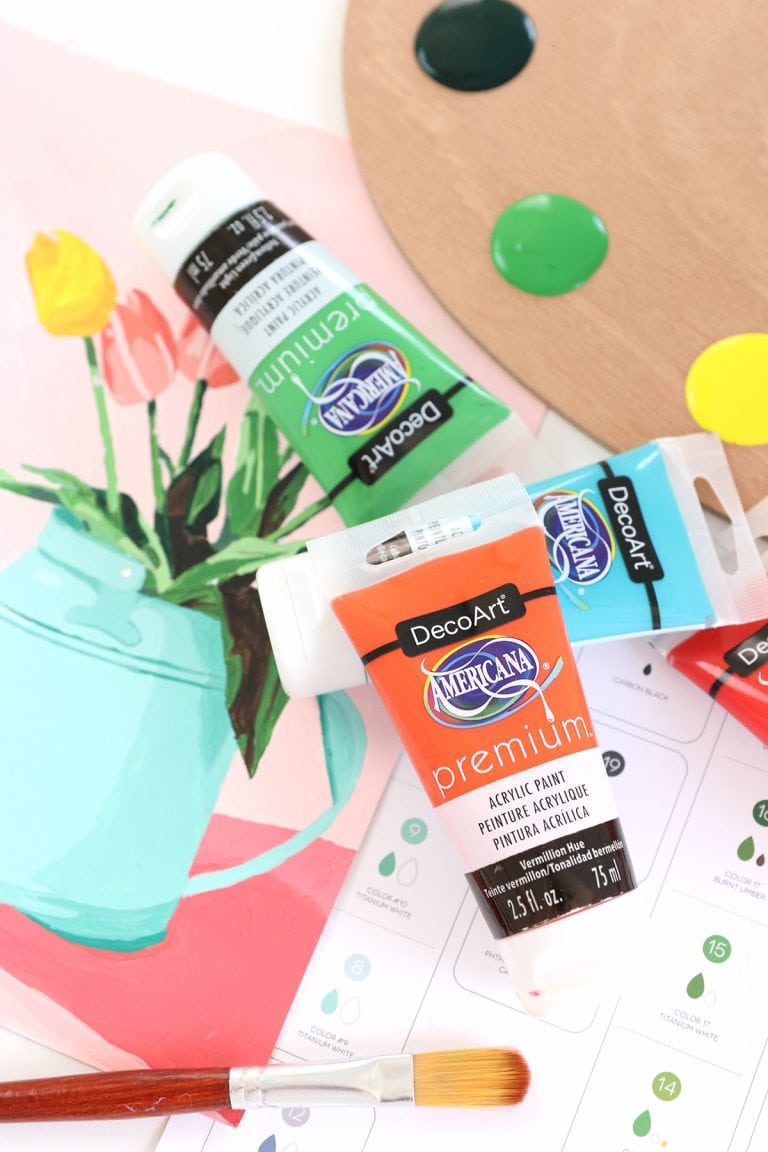 Printable Paint by Number - Damask Love