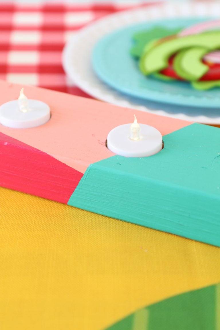 DIY Candle Centerpiece with DecoArt Outdoor Living Paint - Damask Love
