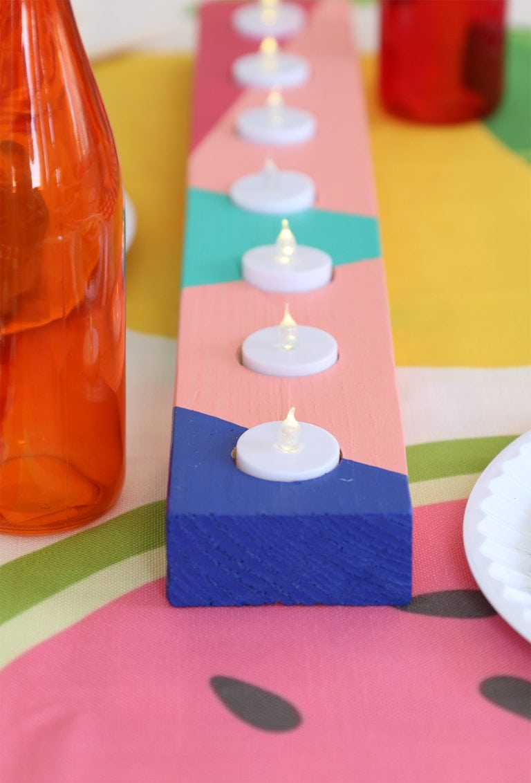 DIY Candle Centerpiece with DecoArt Outdoor Living Paint - Damask Love