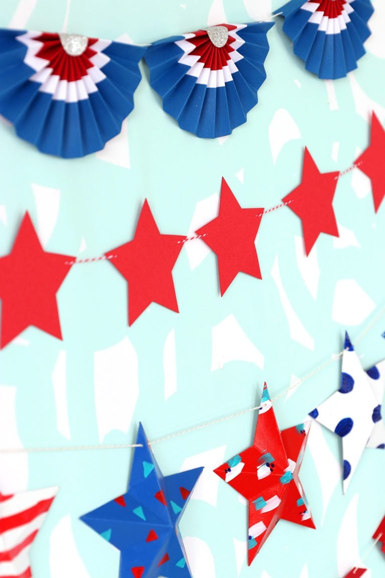 DIY Patriotic Paper Bunting Banners - Damask Love