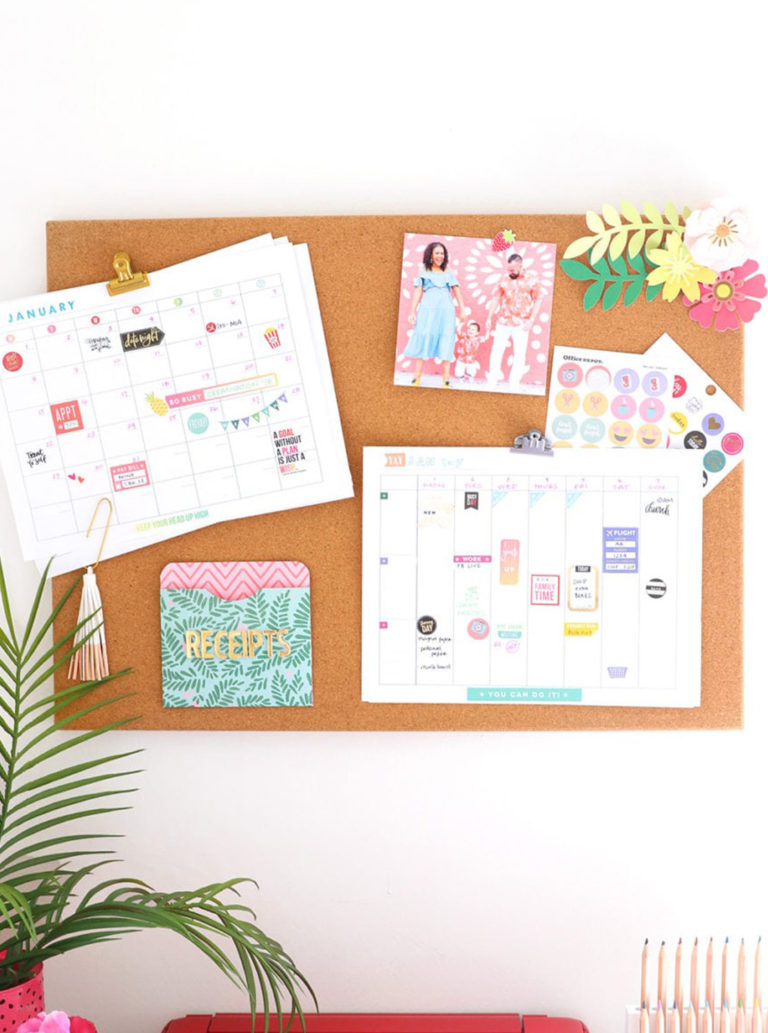 Modern Patterns Wall Calendar with Template and Download - Damask Love