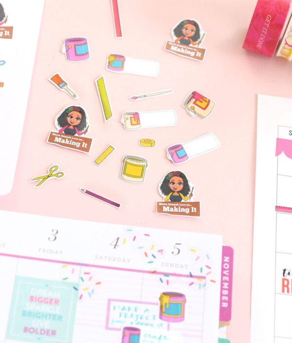 Printable Planner Stickers for NBC Making It - Damask Love