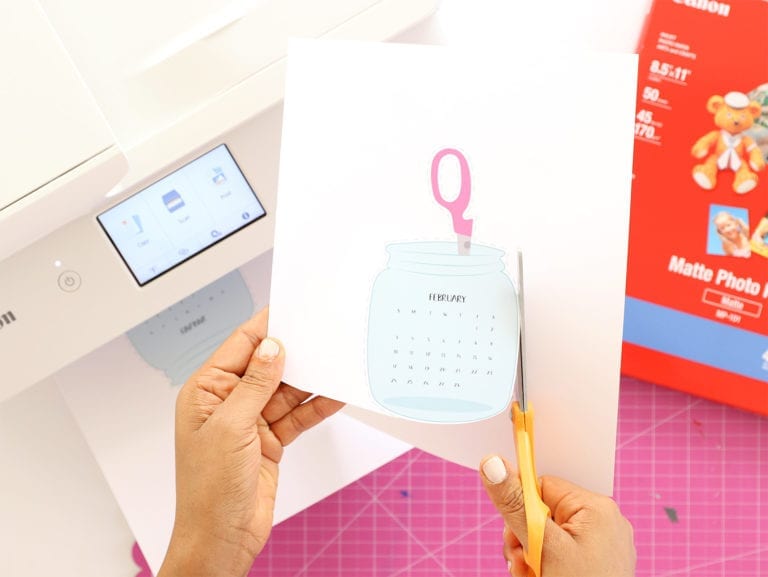 Printable Mason Jar Calendar - Damask Love