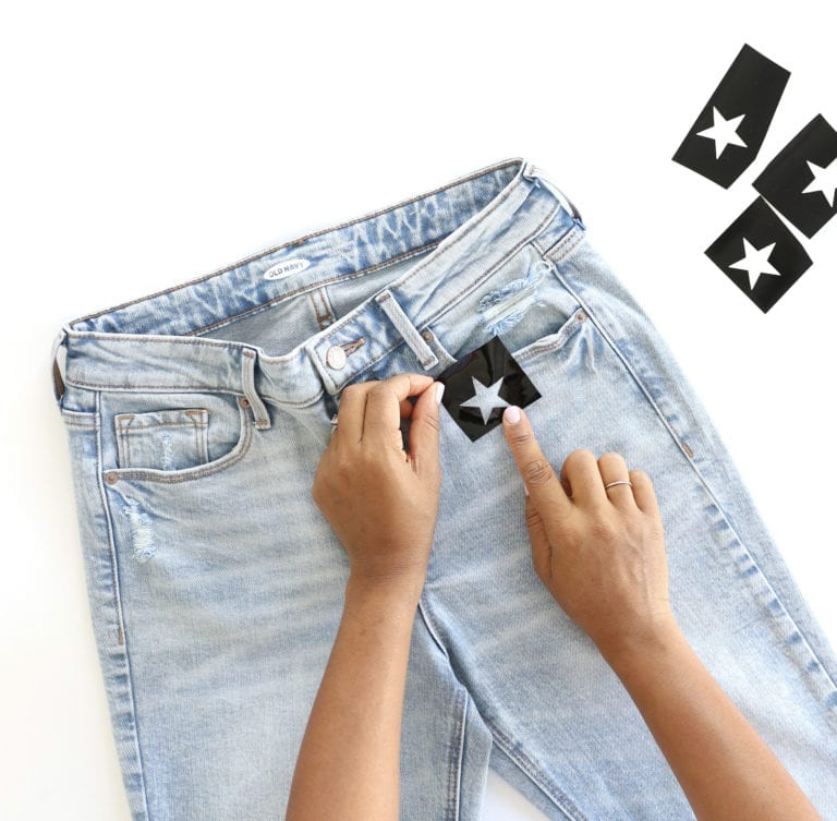 Patriotic Painted DIY Jeans - Damask Love