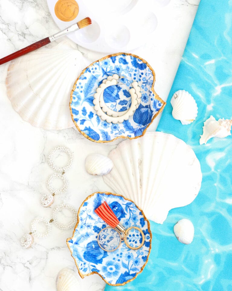 DIY Shell Trinket Dish - Damask Love