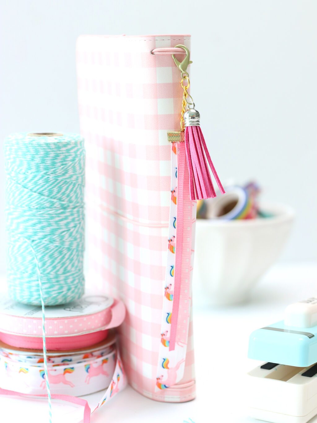 Make a Ribbon Bookmark Charm - Damask Love