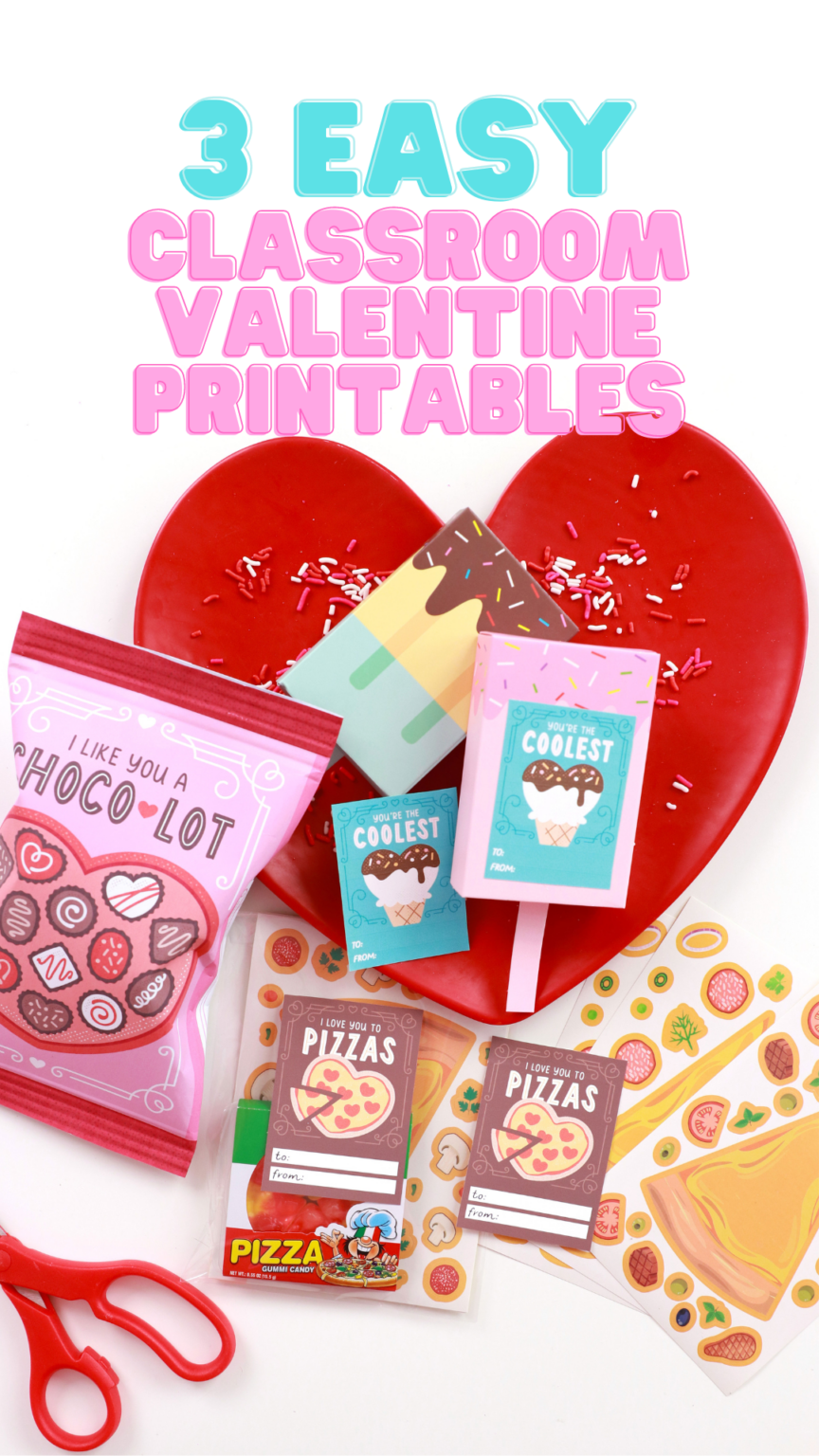 3 Easy Classroom Valentine Printable Ideas - Damask Love