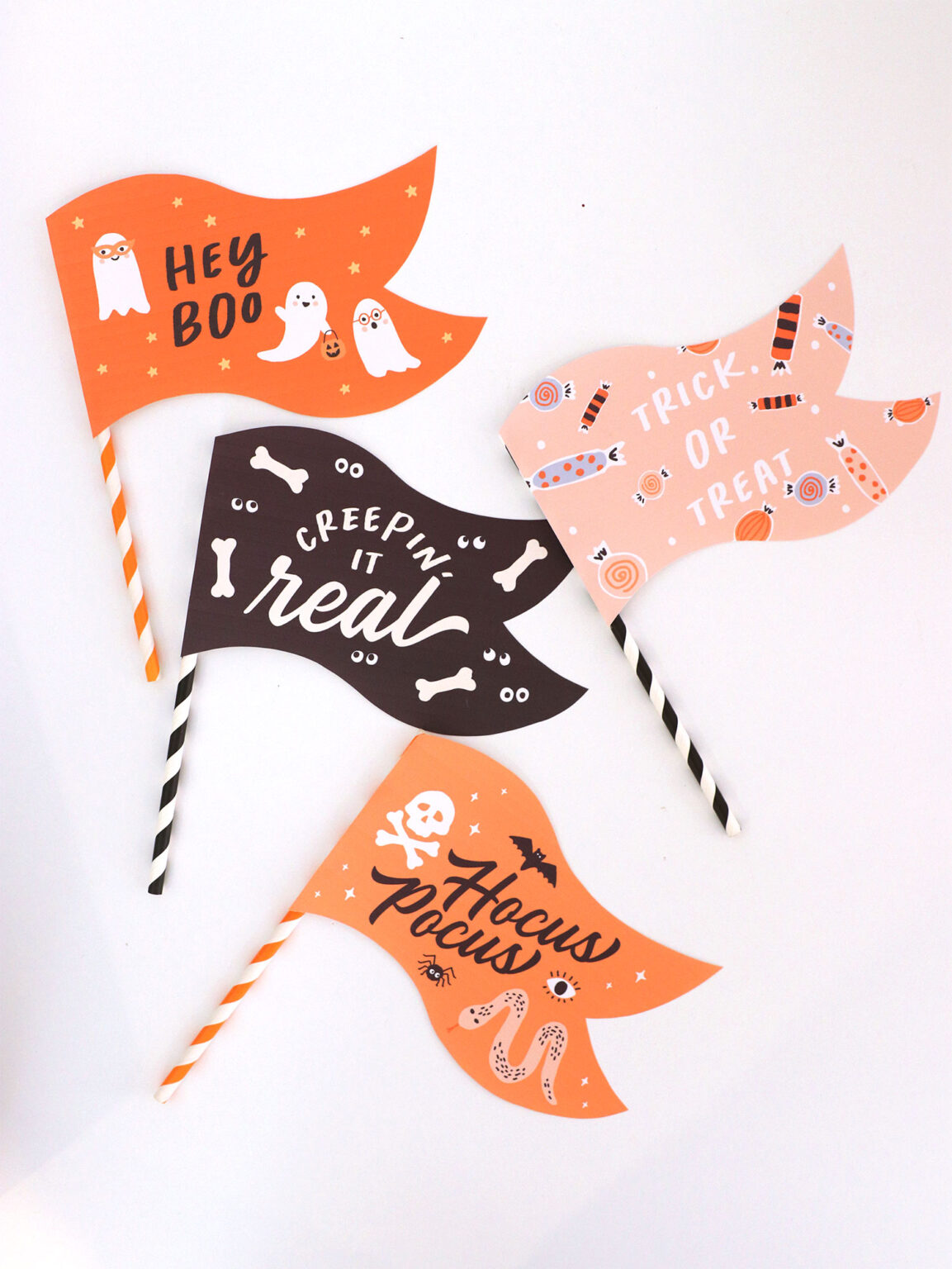Cute & Spooky Halloween Flags | Printable Flags - Damask Love
