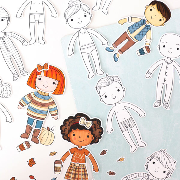 Printable Paper Doll Figures - Damask Love
